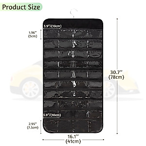 JOYMOMO Hanging Organizers for Toy Cars Double Sided 80 Pockets Display Case for Toy Cars (Without Toy Cars) (80 Slots Black)