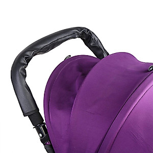 GLOGLOW Baby Stroller Bar Cover, Baby Stroller Universal Armrest Handle Sleeve Cover PU Leather Stroller Handlebar Cover Infant Toddler Pram Bar Dust Proof Handle