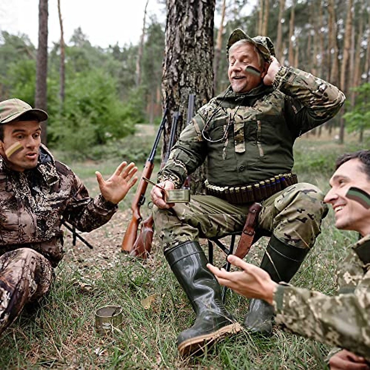 UCANBE Camo Face Paint,3 Color Camouflage Hunting Accessories,Face Paint Sticks,Non-Toxic Militarty Camo Paint,Oil Activated Makeup Sticks for Costume Party,Cosplay,Hunting,Army(Black+Green+Brown)