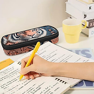 Rivatimrio Paper Sculpture Tiger Pen Bag Large Pencil Case Big Capacity Paper Carving Origami Style Pencil Pouch Pencil Holder with Zippers Compartments Kids Adults