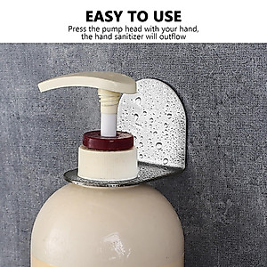 Cabilock Wall Mount Soap Dispenser Holder: 2pcs Bottle Dispenser Holder, Stainless Steel Hanging Rack, No Drilling Adhesive Shower Bottle Rack Hook (Diameter 1Inch+1.3Inch)