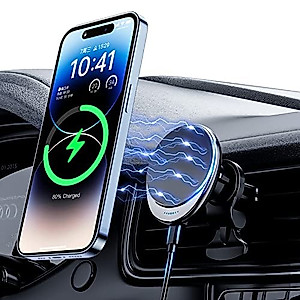 Qaqvav Magnetic Phone Holder for Car, Compatible with MagSafe Wireless Charger, 360° Adjustable Strong Magnetic for Car iPhone Holder Mount, Fit for iPhone 14 13 12 Pro Plus Max Mini