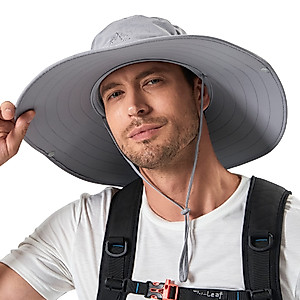 Cooltto Wide Brim Sun Hats with Waterproof Breathable for Fishing, Hiking, Camping，for Men Women Kids Light Gray