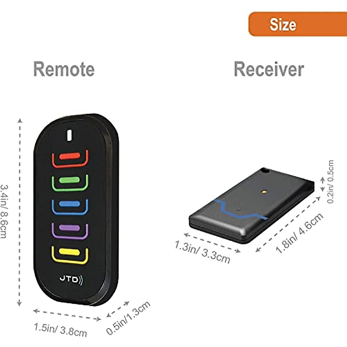 JTD Rechargeable Key Finder, Wireless RF Item Locator, Remote Control Tracker for Keys Phones Pet Collars Remote Controls Luggage [KF-05-C]