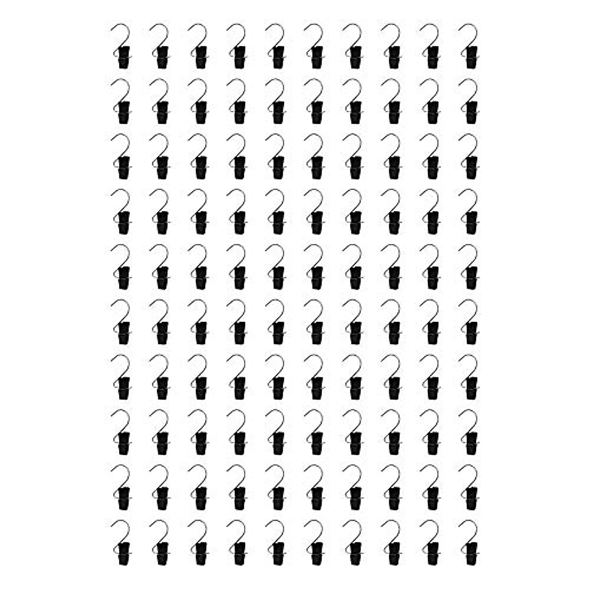 DBM IMPORTS 100 Pcs Laundry Hooks Clips Clothes Pin Plastic Retail Display -Black