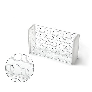 Othmro 1Pcs Test Tube Rack Holder, 14mm 24Well Centrifuge Tube Holder, Rectangular Plastic Stand Bracket Rack Test Tube Rack for Labortory Holder Party Favors Decoration Transparent