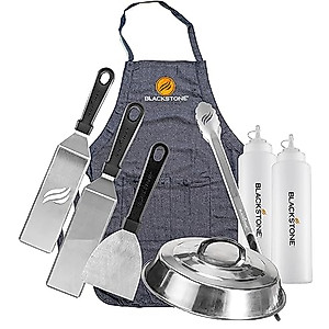 Blackstone 28" Flat Top Grill, Model 1853, 2 Burner Black Gas Griddle with Stand for Camping and Outdoor BBQ, Includes Blackstone Accessories Kit Cast Iron Seasoning and Wholesalehome Gloves and Cloth