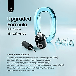 Beetles Gel Polish 9 in 1 Nail Glue with New Formula, 0.5 Fl Oz Super Strong Brush in Nail Gel Glue for False Nails Tips, Rhinestone, Base Gel, Blooming Gel, ect, UV Led Lamp Required