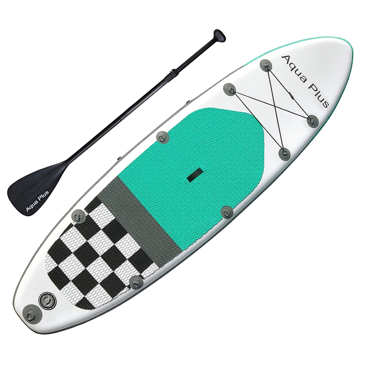 Aqua Plus 6inches Thick Inflatable SUP for All Skill Levels Stand Up Paddle Board,Paddle,Double Action Pump,ISUP Travel Backpack, Leash,Shoulder Strap,Youth,Adult Inflatable Paddle Board