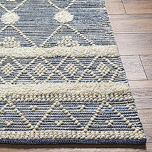 Mark&Day Area Rugs, 8x10 Rolla Global Slate Blue/Cream Area Rug, Grey Blue Beige Carpet for Living Room, Bedroom or Kitchen (8' x 10')