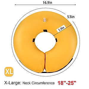 MUKSIRON Recovery Collar for Dogs,Soft Protective Inflatable Dog Cone Collar for After Surgery, Adjustable Elizabethan Collar for Small/Medium/Large Dog and Cats to Prevent from Scratching & Biting