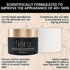 FIÈRA Neck Firming & Tightening Cream - Anti-Aging Moisturizer with Macadamia Oil, Hyaluronic Acid, Shea Butter - Smooths & Lifts Neck Skin - 1.69 FL. OZ. / 50 ML