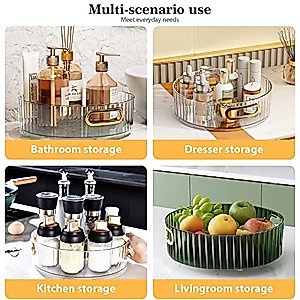 AOEUUTGG Large Capacity Makeup Brush Holder Turntable Organizer for Cabinet 360° Rotating Makeup Organizer, Multi-Purpose Desktop Stationary Organizer, Home Office Art Supply Storage Box（White）