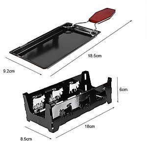 FantasyDay Mini Raclette Set,Portable Foldable Non Stick Rotaster Baking Tray Stove Set,Suitable for Cheese, Meat, Fish, and Vegetables(not included candles)
