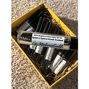 Organic Castor Oil eyelash serum, NatureCall Castor Oil for eyelash eyebrow growth, mascara tube, hair treatment pack of 1, 10ml, pack of 1