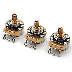 The Art of Tone, CTS 250k Pots for Guitars, Bass, Split Shaft, 450g, Set of 3 (3x), 10% Audio Taper Guitar Potentiometer, 250k Potentiometer replacement for Fender potentiometer