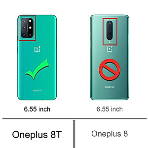 Osophter Cellular Phone Case for Oneplus 8T 5G, Shock-Absorption TPU Rubber Protective Cover with Screen Protector, Black