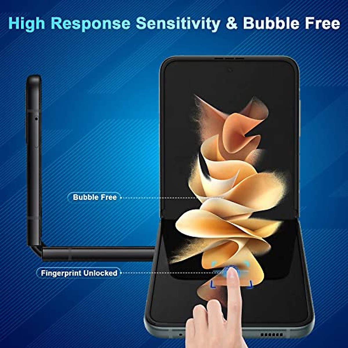 [1Set 5PCS] Galaxy Z Flip 3 Screen Protector, Inside TPU Film + Full Covered Outer + Back Cover Screen Protector, High Clarity, Anti-Shatter, Bubble Free for Samsung Galaxy Z Flip 3 5G Screen Protector
