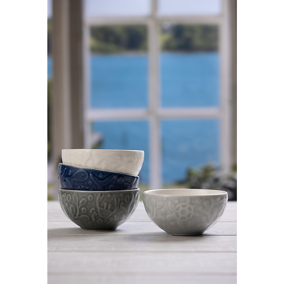 Mason Cash Nautical Set of 4 Prep Bowls, Grey