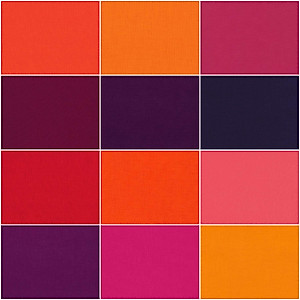 Robert Kaufman Kona Cotton Solids Birds of Paradise Fat Quarter Bundle 12 Precut Cotton Fabric Quilting FQs Assortment FQ-1372-12