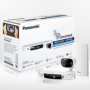 Panasonic HomeHawk Outdoor Wireless Smart Home Security Camera, Wide Angle View, Color Night Vision, 2-Way Talk, Works with Alexa & Google Assistant, 2 Camera Kit (KX-HN7002W)