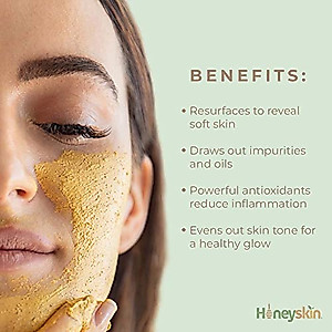 Turmeric Face Mask for Sensitive Skin - Deep Pore Cleansing Mask - Skin Moisturizing Face Mask - Organic Face Mask Skin Care with Manuka Honey, Kaolin Clay and Bentonite Clay Mask (3oz)