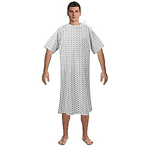 Oakias Patient Gowns 6 Pack – Unisex Cotton Blend Hospital Gown – 45” Long and 61” Wide – Fits Comfortably up to 2XL