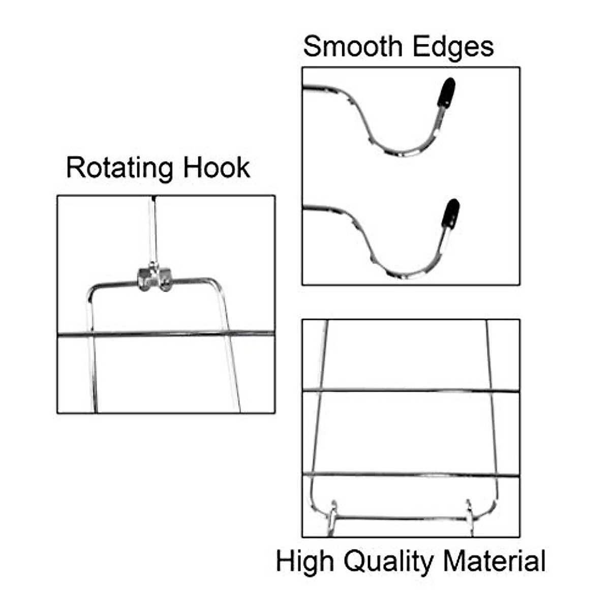 Home-X Space-Saving Bra Hanger Organizer for Closet, Polished Chrome Hanging Bra or Camisole Storage Rack, Storage Solutions for Small Spaces, Set of 2, 20 ½” L x 12" W