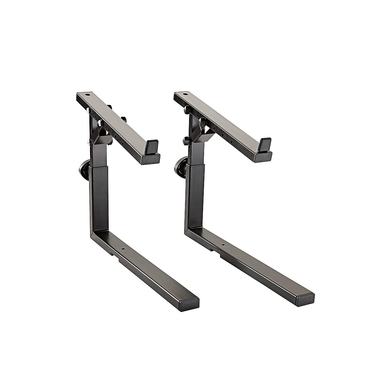 K&M Konig & Meyer 18811.000.55 Keyboard Stacker | Compatible w/ K&M Omega Table Style Stand | Add Keyboard, Laptop, Midi Controller, Mixer | Height/ Tilt/ Width Adjustment | Steel | German Made Black