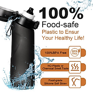 Orgonite Alr Water Bottle Starter Set Up, 650ml Sports Alr Water Bottle Up BPA Free With Straw, Drinking Bottles with 1 Random Flavour Pods Scented 0 Sugar Fruit Fragrance Water Cup for Outdoor Gym