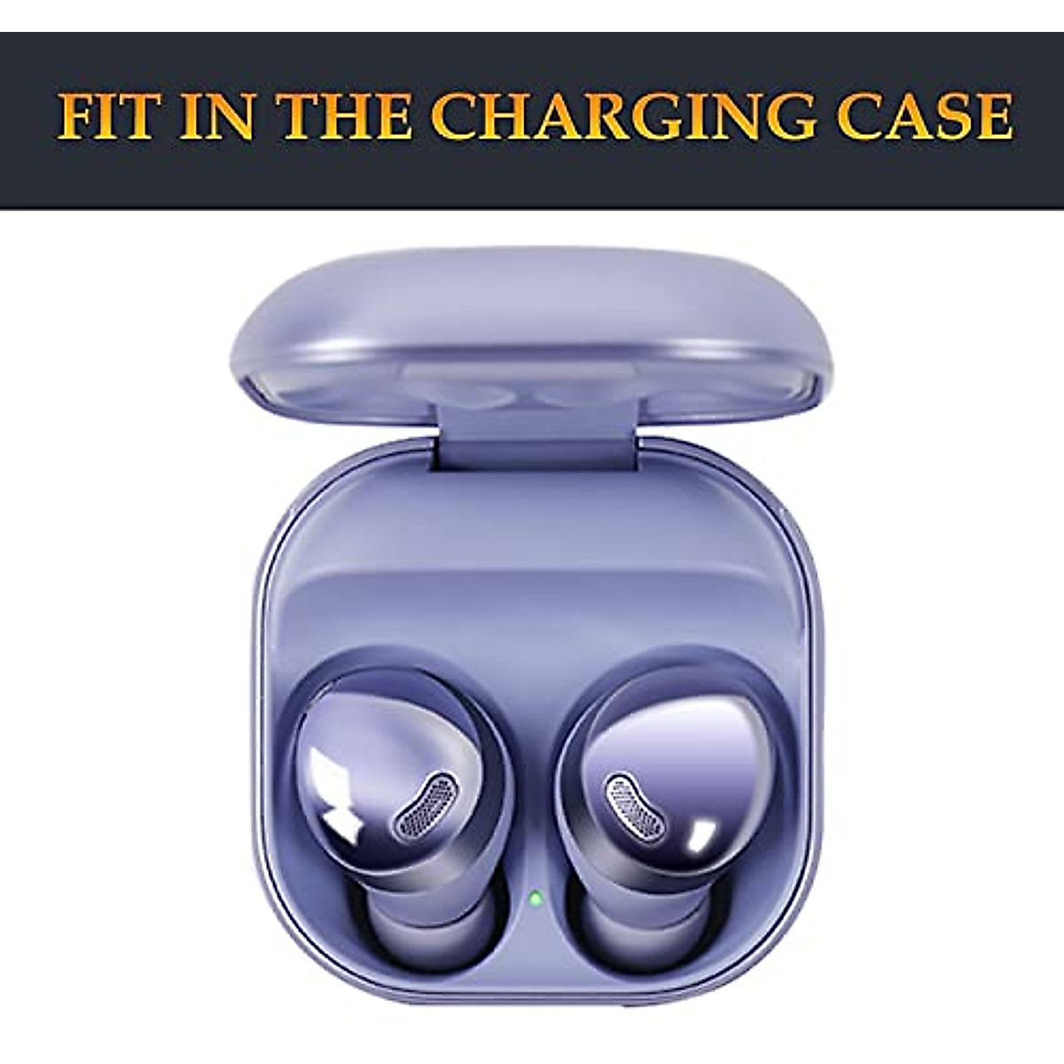 SOULWIT Memory Foam Ear Tips Replacement [with Mesh] for Samsung Galaxy Buds Pro, 3 Pairs Noise Isolation Earbuds Eartips with Portable Storage Case (Violet,S/M/L)