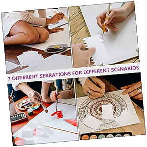 CORHAD 7Pcs Acrylic Painting Scrapers Diy Wave Design Art Scraper Tools for Creative Painting Techniques and Artistic Projects