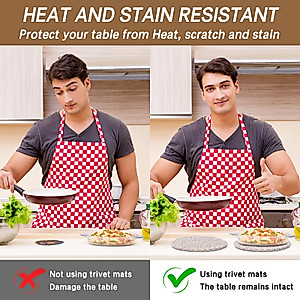 Coga 8" Trivets for Hot Dishes, Hot pots and Pans, 6 Pack Heat Resistant Hot Pads, Pot Holders for Kitchen, Hot Plate Mats for Table and Countertops, Farmhouse Decor Home Kitchen Essentials, Brown