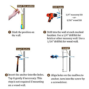 Locking Mailbox Wall Mounted Vertical- Jssmst Mail Boxes with Combination Lock Large Capacity, 12.6 x 8.46 x 3.35 Inch, Black Matt