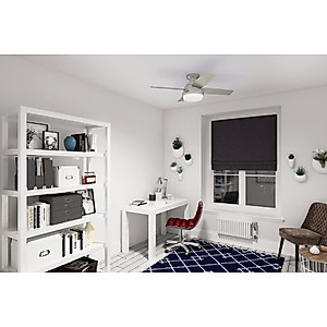 Hunter Fan Company Dempsey 44-inch Indoor/Outdoor Matte Black Casual Ceiling Fan With Bright LED Light Kit, Remote Control, and Reversible WhisperWind Motor Included