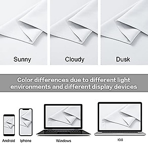 DUALIFE Back Tab/Rod Pocket Bedroom Window Curtains - Half Blackout Pure White Curtains 90 Inches Long, Room Darkening Thermal Insulated Window Treatment Panels 52 x 90 Inch, 2 Panels