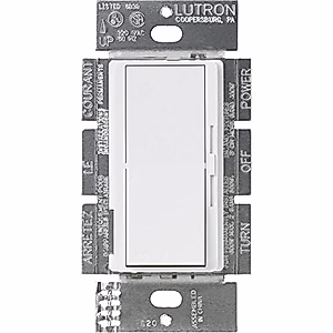 Lutron Diva 1.5 Amp Single-Pole/3-Way 3-Speed Fan Control, DVFSQ-F-WH, White