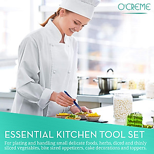 O'Creme Curved Tweezers 6.25 Inch Fine-Point Stainless Steel, Blue