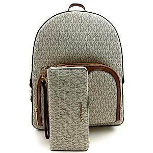 Michael Kors Jaycee Large Backpack School Bag Bundled JST Continental Wristlet Wallet