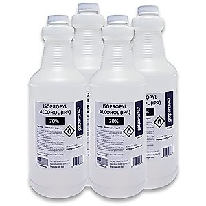 Isopropyl Alcohol 70% - 4 x 1000 ml (More Than ONE Gallon) USP Grade IPA 70 Percent - Made in The USA