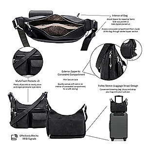Jessie & James Large Concealed Carry Crossbody Bag For Women Gunbag Shoulder Purse With Detachable Holster Black