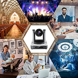 zowietek Pro PTZ Camera PoE 20X Optical Zoom IP Live Streaming Camera with Simultaneous HDMI and 3G-SDI Outputs PTZ IP Camera for Meeting, Church, Events, Teaching