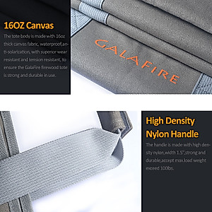 GALAFIRE 4-Blades Heat Powered Wood Stove Fan (for Wood/Log Burner/Fireplace) + Magnetic Stove Thermometer + Canvas Firewood Carrier Bag with Handles