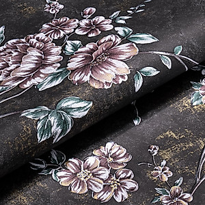 WRAPAHOLIC Vintage Floral Wrapping Paper Sheet - 6 Sheets Black Floral Design Folded Flat for Wedding, Birthday, Party, Baby Showers - 19.7 Inch X 23.5 Inch Per Sheet