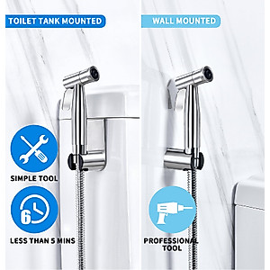 Toilet Handheld Bidet Water Sprayer: Muslim Shower Hand Held Bidet Sprayer Hose Set for Cloth Diaper Washer Bathroom Sink Toilets Bidets Cleaning Faucet Jet Spray Valve Attachment Kit Stainless Steel