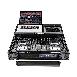 ODYSSEY FZGSPIDDJ8001BL Black Label Glide Style Controller Case Compatible with Pioneer Ddj-800, 1U Rack Space