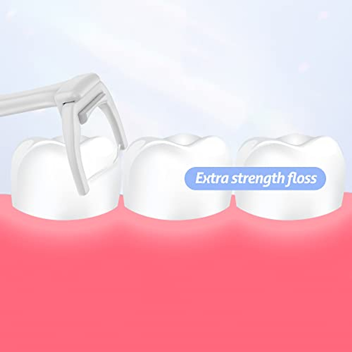 Dental Floss Picks, Clean Dental Flossers Kit with 1 Handle and 120 Extra Strength Refills