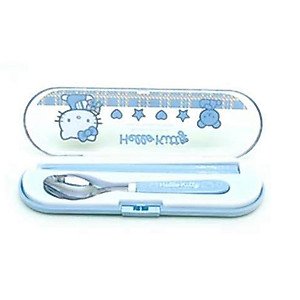 KITTY's Pretty in Blue Flatware Set in Case - Spoon & Chopsticks