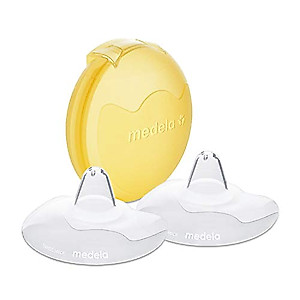Medela Contact Nipple Shield for Breastfeeding, 20mm Small Nippleshield, For Latch Difficulties or Flat or Inverted Nipples, 2 Count with Carrying Case, Made Without BPA, 3 Piece Set