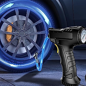 150PSI Tire Inflator with Emergency LED Light - 12V Wired Car Tire Inflator Pump with Pressure Gauge - Car Accessories - Portable Compressor Pump for Cars, Motorcycles, Bicycles, Sports Balls